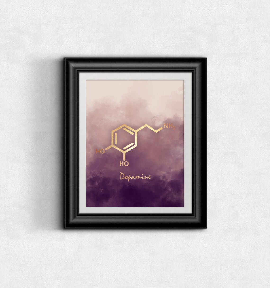 Instant Download Dopamine Art Print, Dopamine Poster, Molecule Art ...