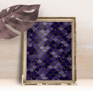 Purple Mermaid Poster, Mermaid Scale Art, Mermaid Wall Art, Mermaid ...