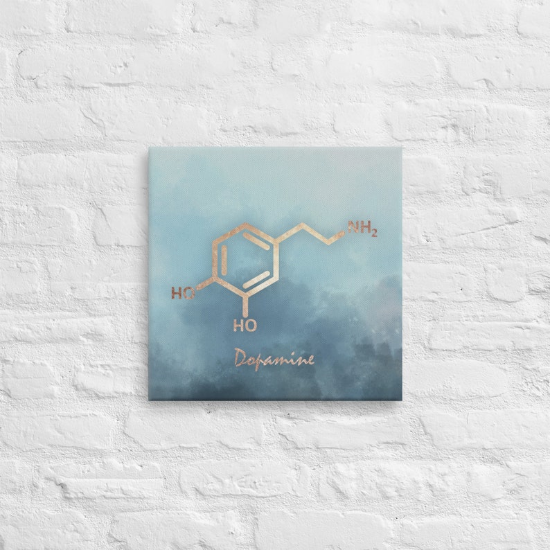 Dopamine Molecule Canvas, Dopamine Canvas Print, Abstract, Happiness ...