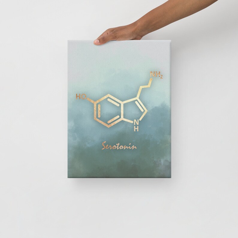 Serotonin Molecule Canvas, Serotonin Canvas Print, Abstract, Happiness ...