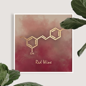 Red Wine Molecule, Red Wine Art Print, Wine Poster, Wine Lover ...