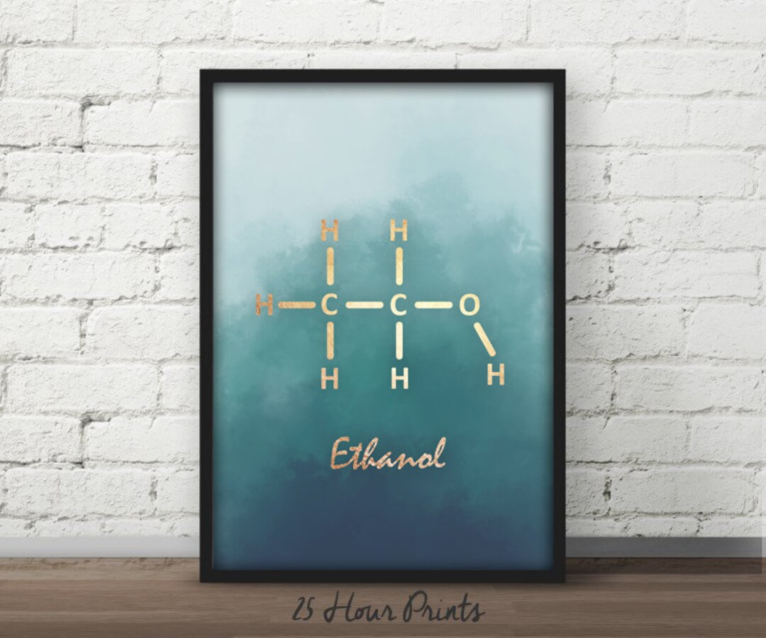 Instant Download Ethanol Molecule Art, Ethanol Poster, Ethanol Art ...