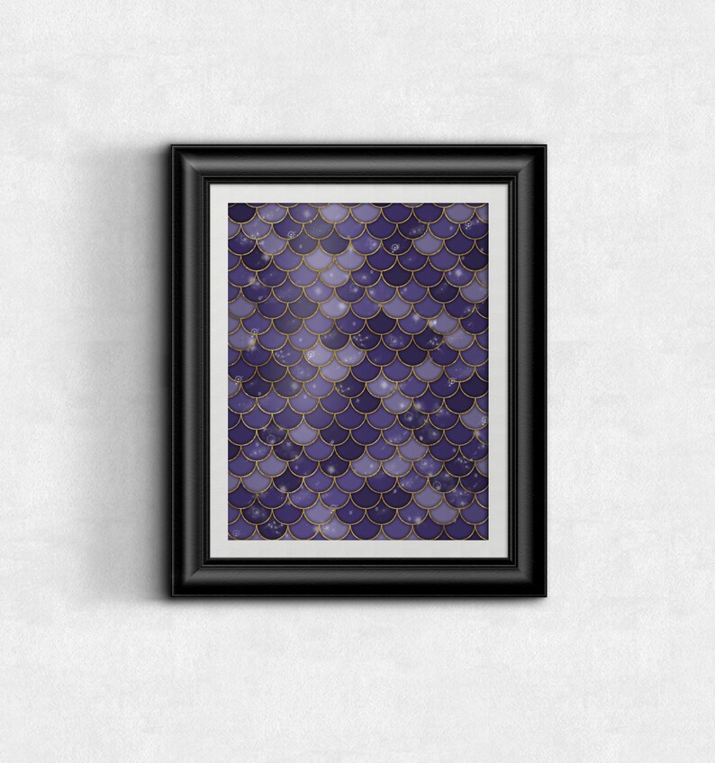 Purple Mermaid Poster, Mermaid Scale Art, Mermaid Wall Art, Mermaid ...