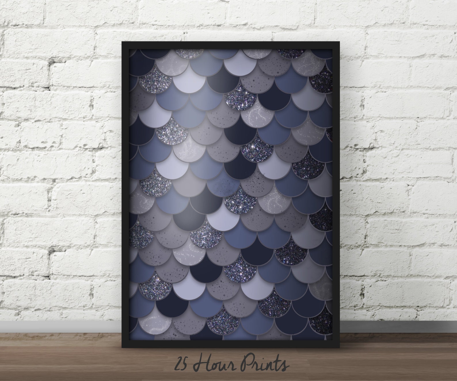 Instant Download Blue Mermaid Scales Mermaid Art Print - Etsy