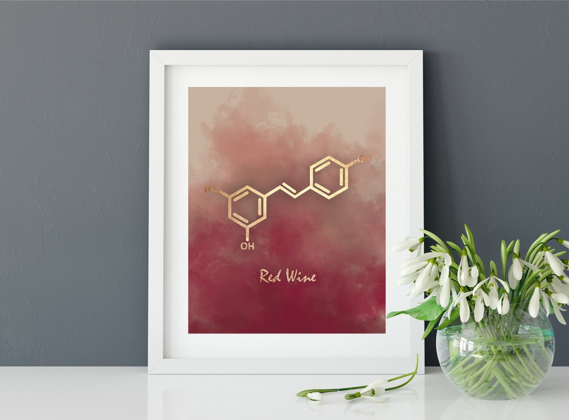 Red Wine Molecule, Red Wine Art Print, Wine Poster, Wine Lover ...