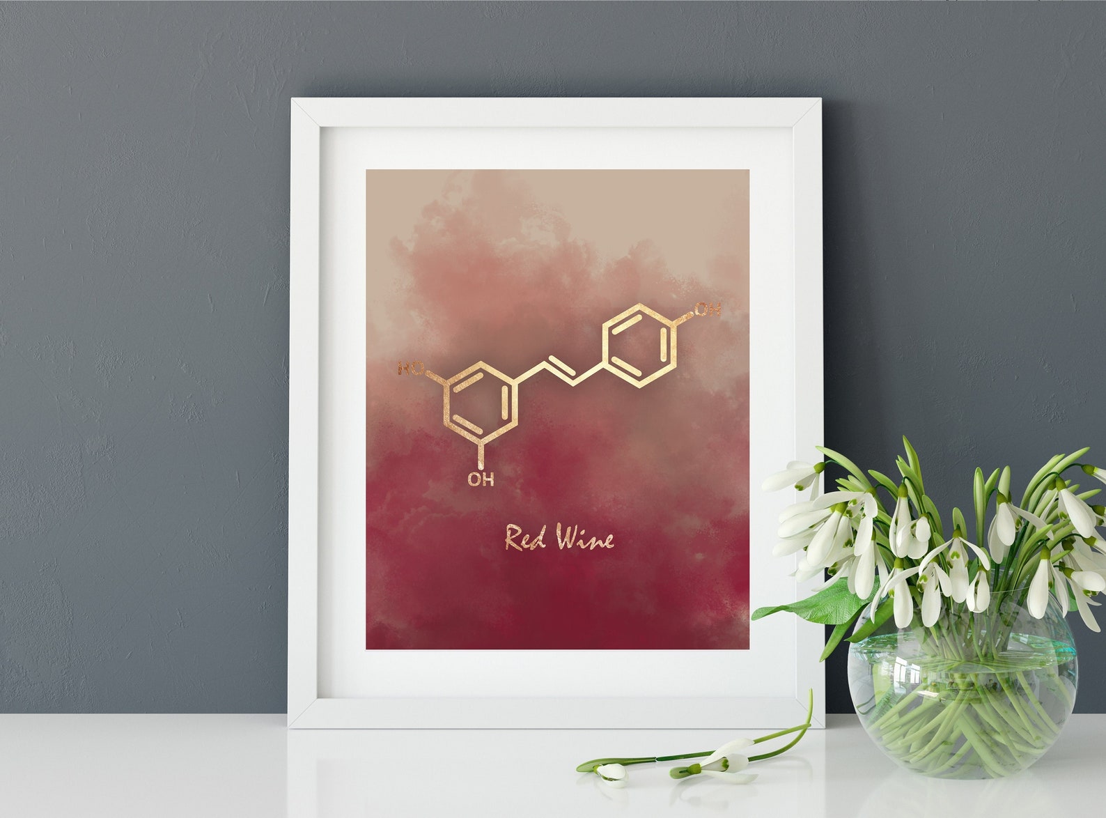Red Wine Molecule, Red Wine Art Print, Wine Poster, Wine Lover ...