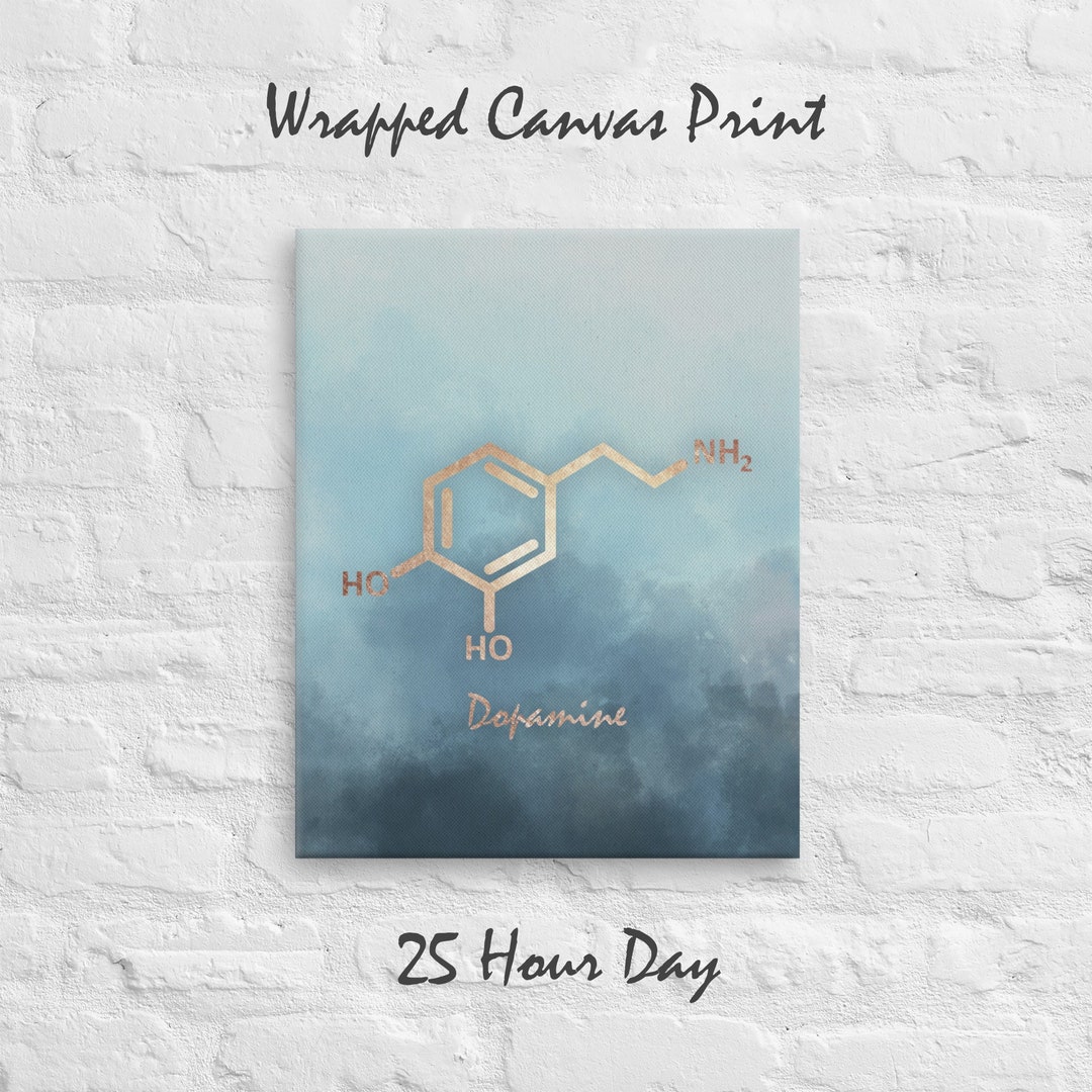 Dopamine Molecule Canvas, Dopamine Canvas Print, Abstract, Happiness ...