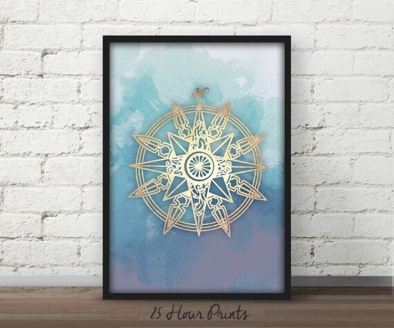 Instant Download Compass Art Print Compass Poster Nursery | Etsy