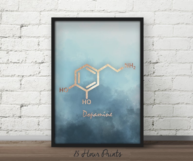 Dopamine Molecule Poster Happiness Molecule Science Teacher | Etsy