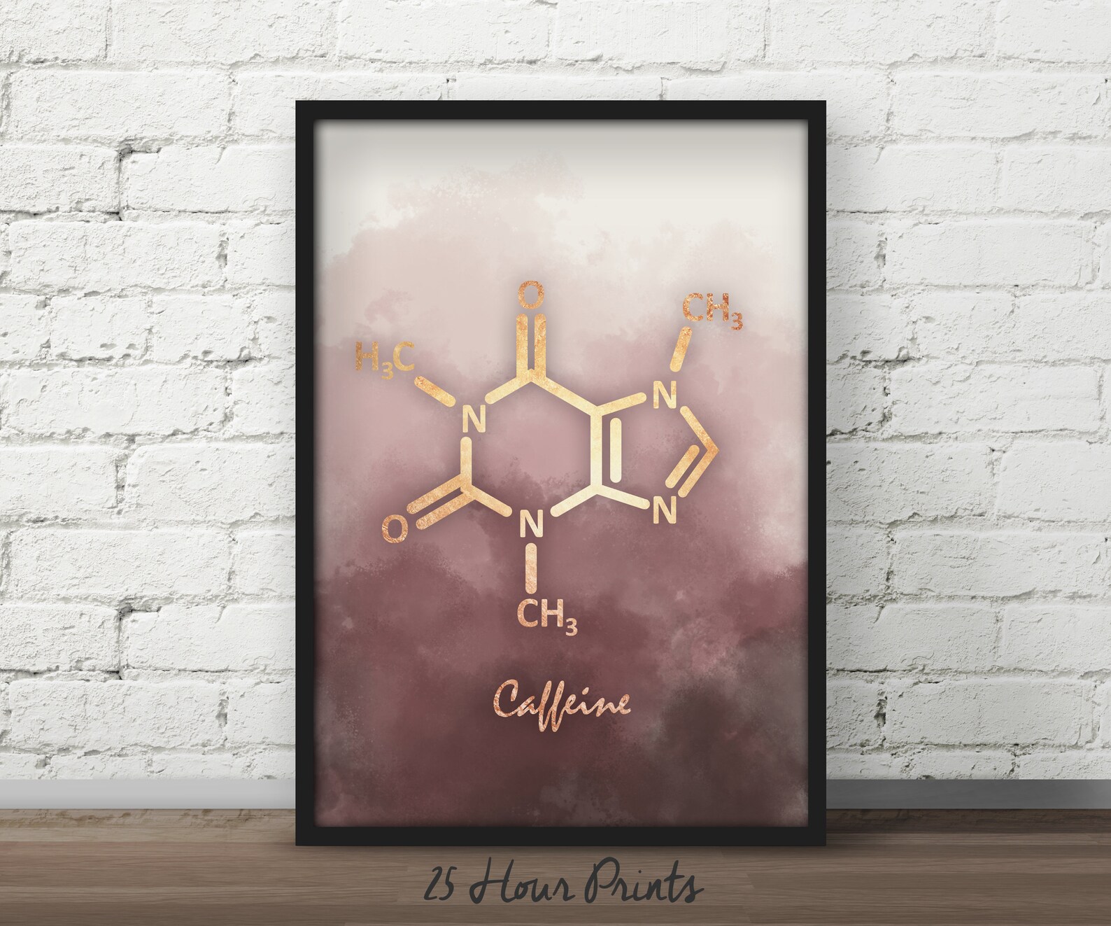 Caffeine Molecule Poster Caffeine Art Print Coffee Art - Etsy