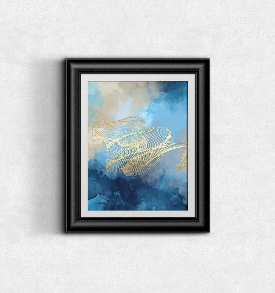 Instant Download Blue Gold Poster Blue Gold Art Print Gold - Etsy