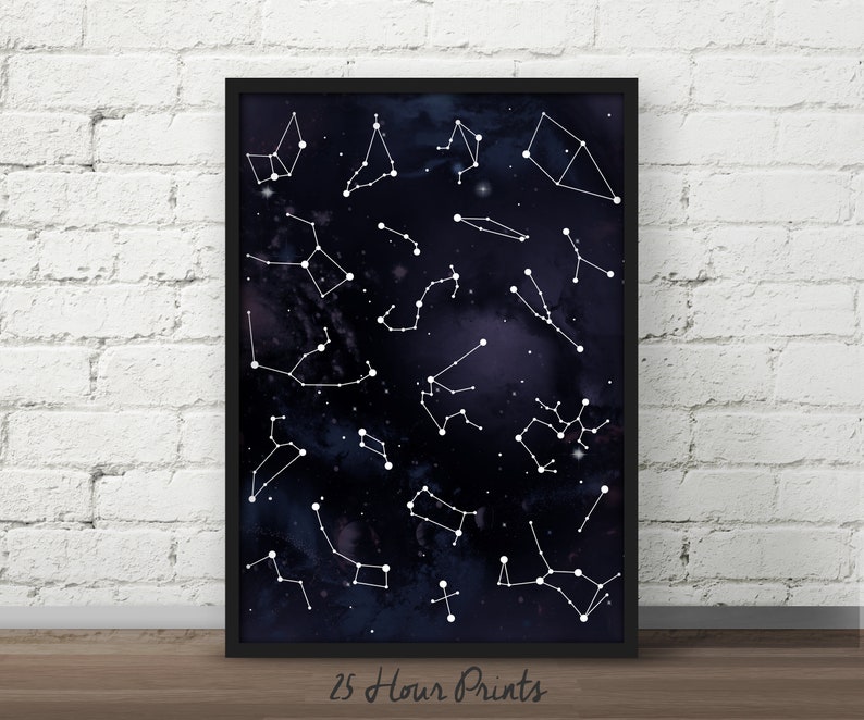 Star Map Poster Star Chart Constellation Poster Galaxy - Etsy