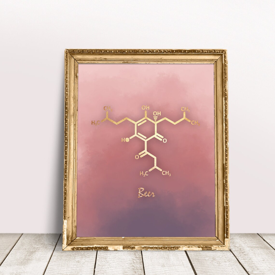 Instant Download Beer Molecule Poster, Beer Art Print, Kitchen Art, Bar ...