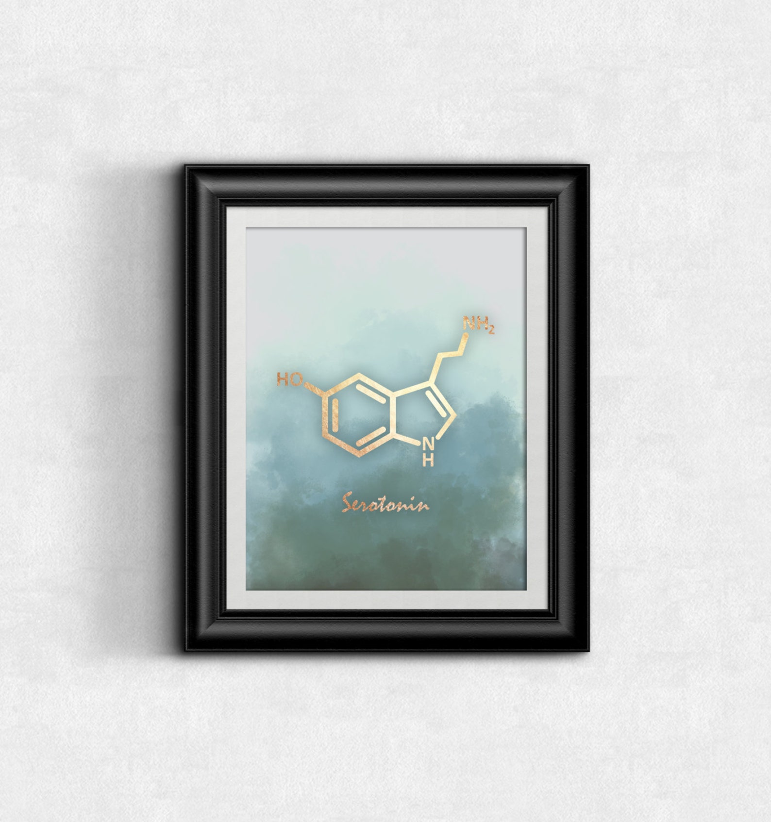 Instant Download Serotonin Art Print, Happiness Molecule, Wall Art ...