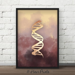 Instant Download DNA Molecule Art Print, DNA Art, DNA Poster, Dna ...