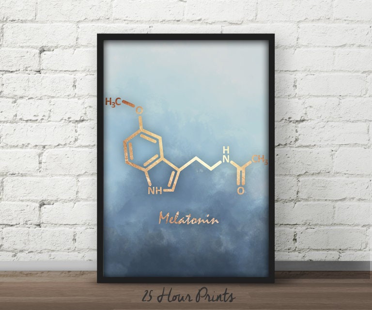 Melatonin Molecule Art Print, Chemistry Teacher Gift, Science Teacher ...