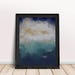 Blue Abstract Poster, Blue Abstract Art, Gold Painting, Abstract Wall ...