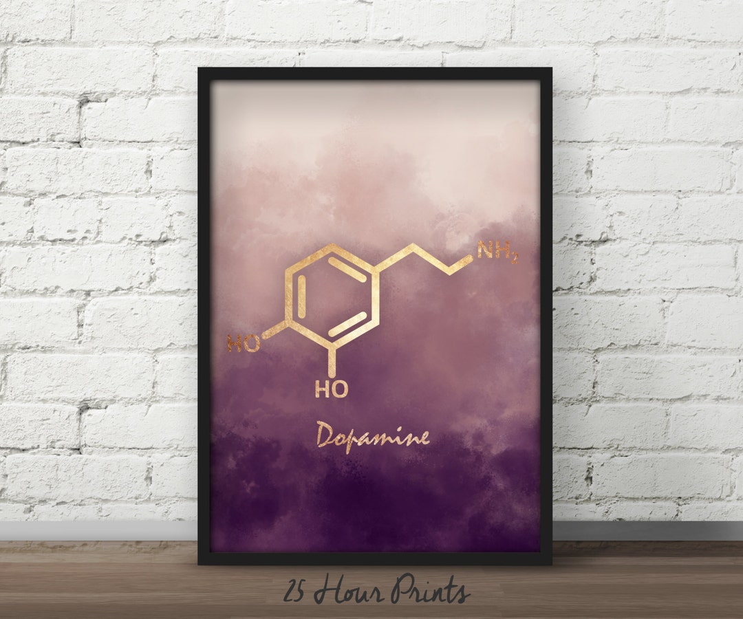 Instant Download Dopamine Art Print, Dopamine Poster, Molecule Art ...