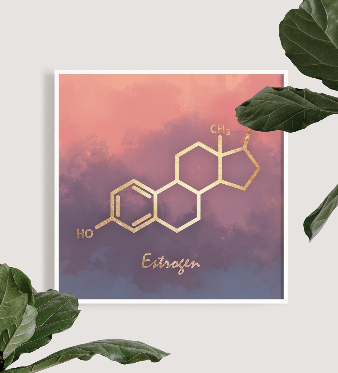 Instant Download Estrogen Molecule Estrogen Art Print - Etsy