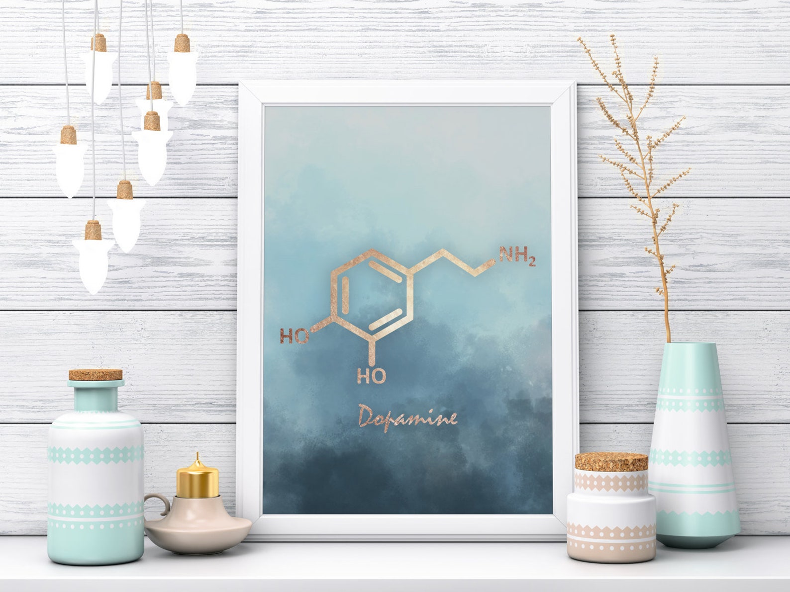 Dopamine Molecule Poster Happiness Molecule Science Teacher | Etsy