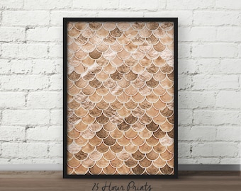 Gold Mermaid Art | Etsy