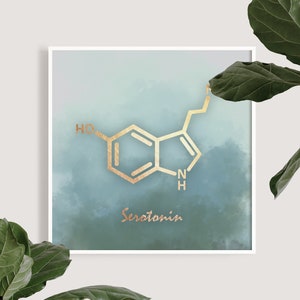 Set of Three Prints, Serotonin Poster, Dopamine Molecule, Caffeine ...