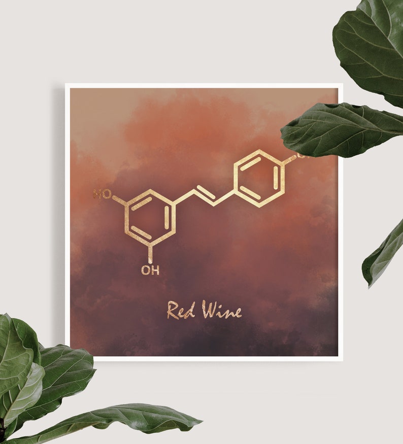 Wall Art Set of 2, Wine Molecule, Whiskey Molecule, Chemistry Gift ...