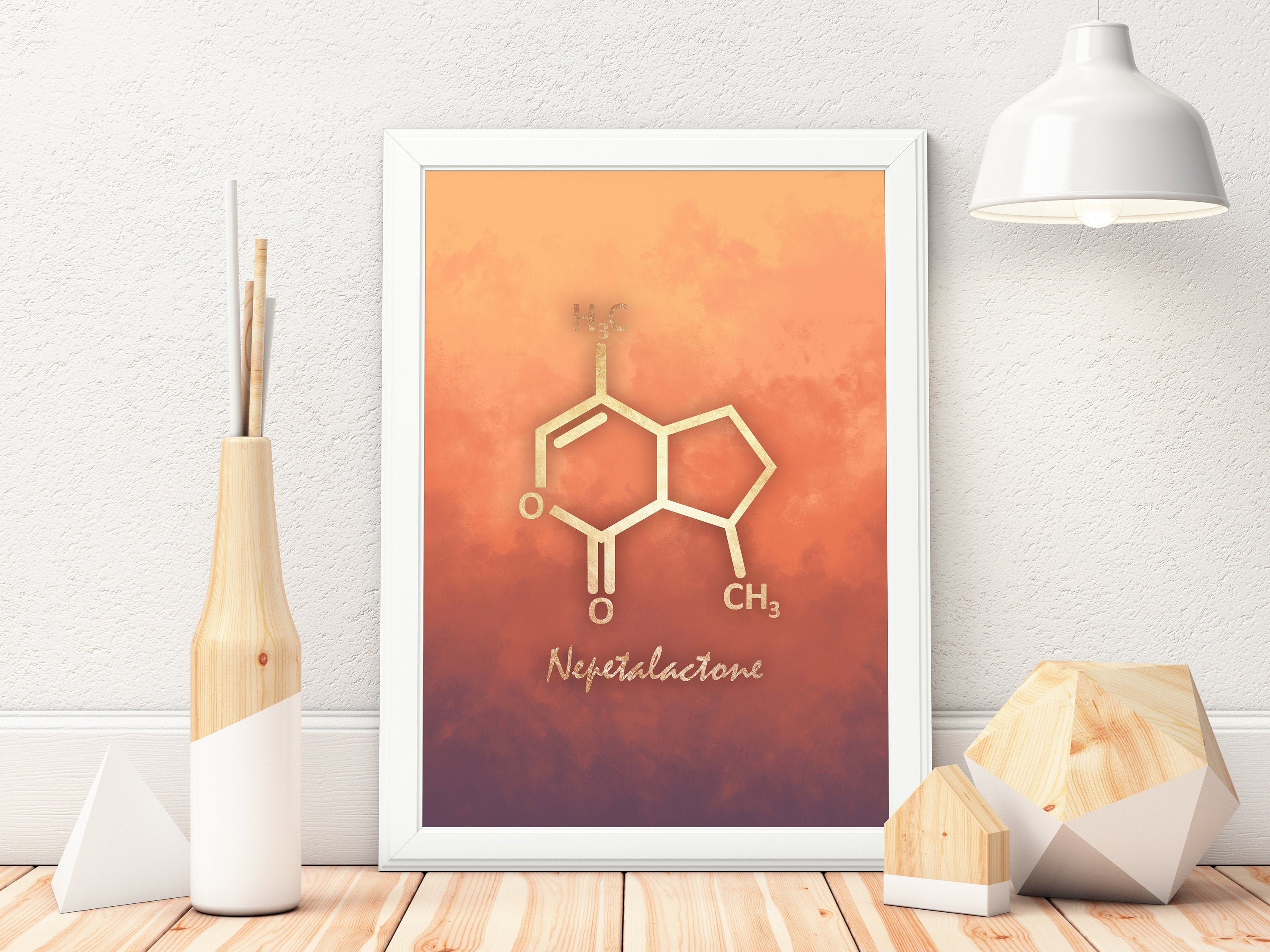Catnip Molecule Art Print Nepetalactone Molecule Catnip | Etsy