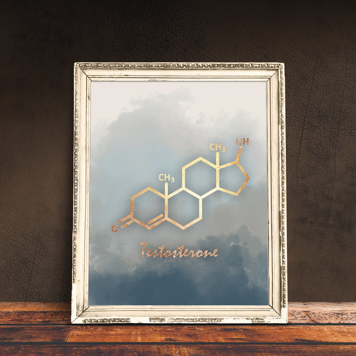 Testosterone Molecule Art Print, Testosterone Wall Art, Testosterone ...
