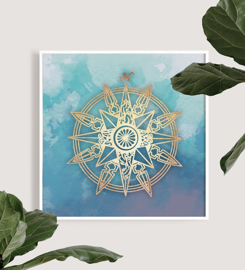 Compass Art Print Compass Wall Art Compass Poster Home - Etsy