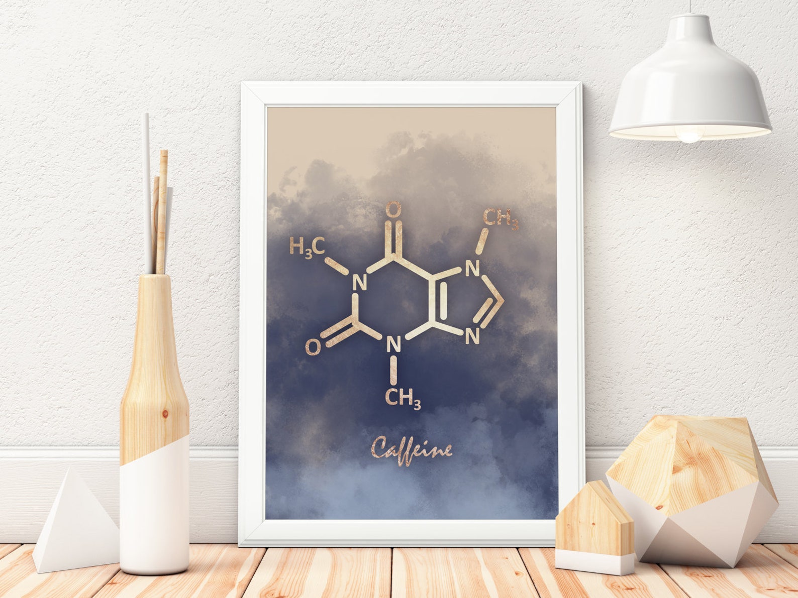 Caffeine Molecule Art Print Caffeine Wall Art Caffeine | Etsy