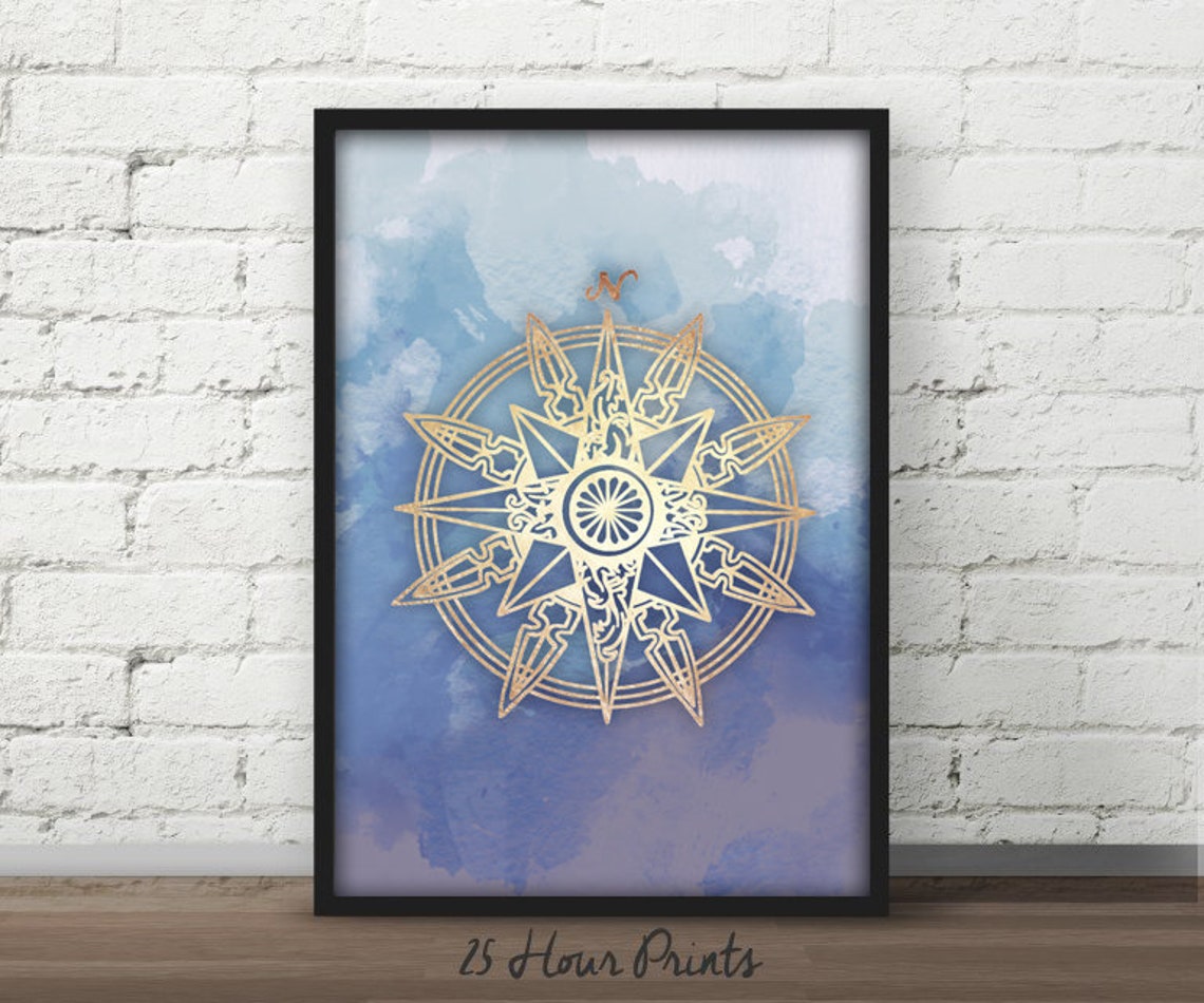Compass Poster Compass Wall Art Home Decor Nautical Art | Etsy
