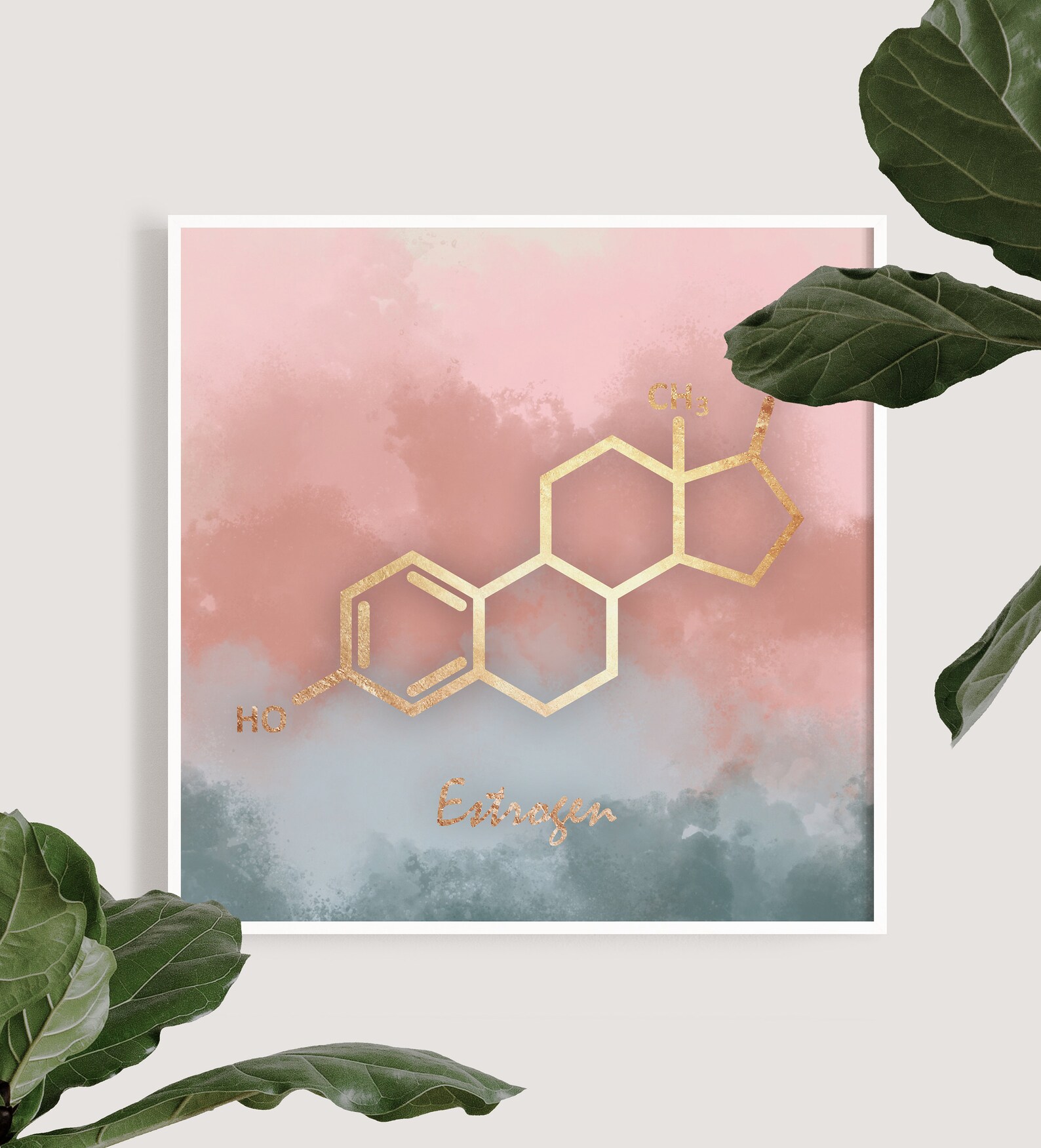 Instant Download Estrogen Molecule, Estrogen Art Print, Nursery Art ...