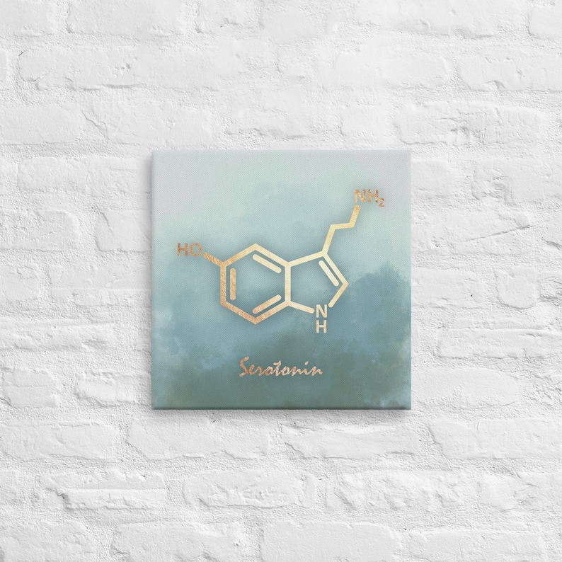 Serotonin Molecule Canvas, Serotonin Canvas Print, Abstract, Happiness ...