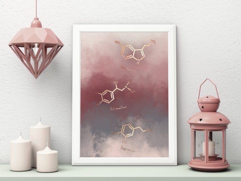 Molecule Art Print Molecule Poster Serotonin Dopamine - Etsy