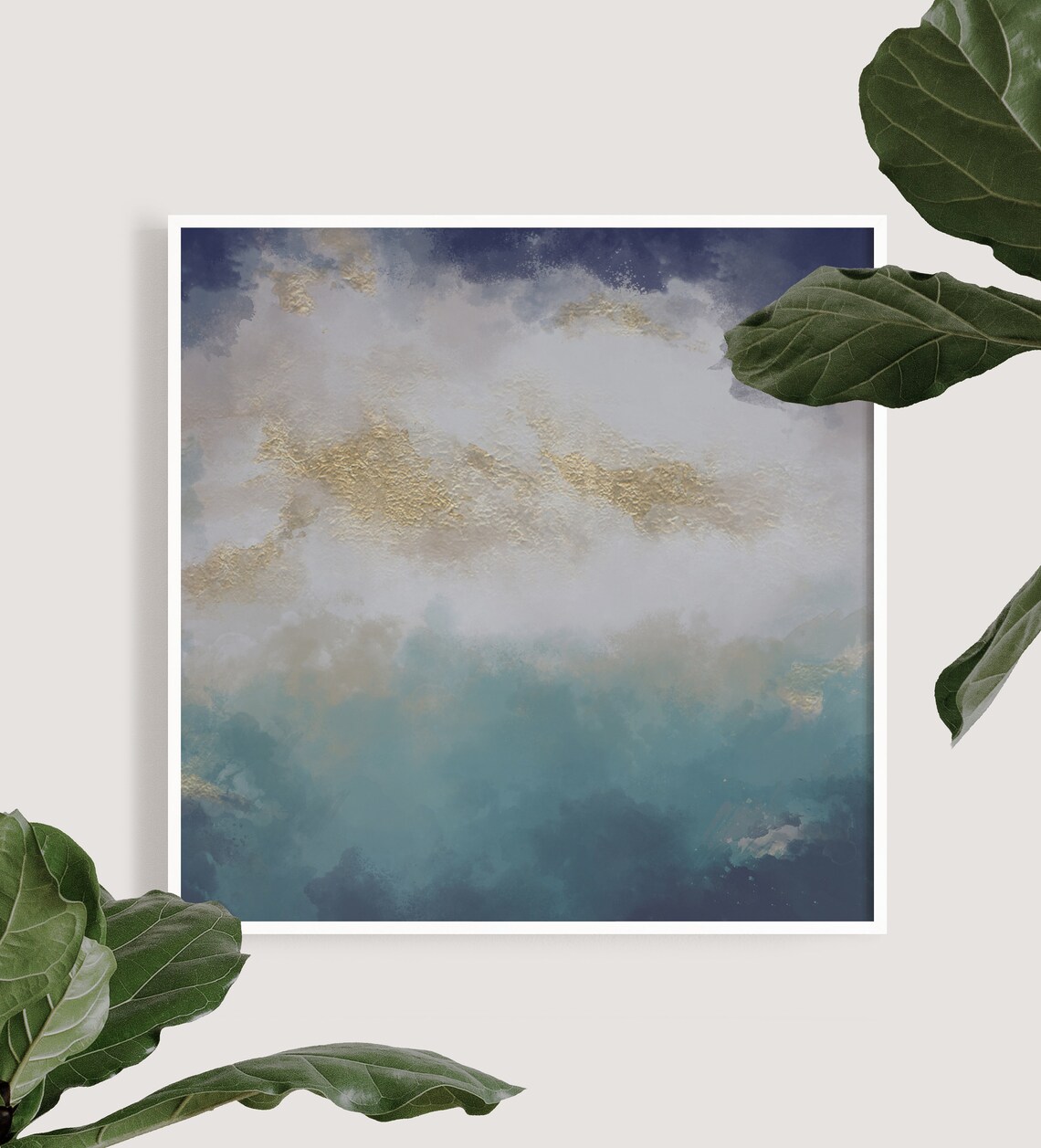 Blue Abstract Poster Blue Abstract Art Gold Painting - Etsy