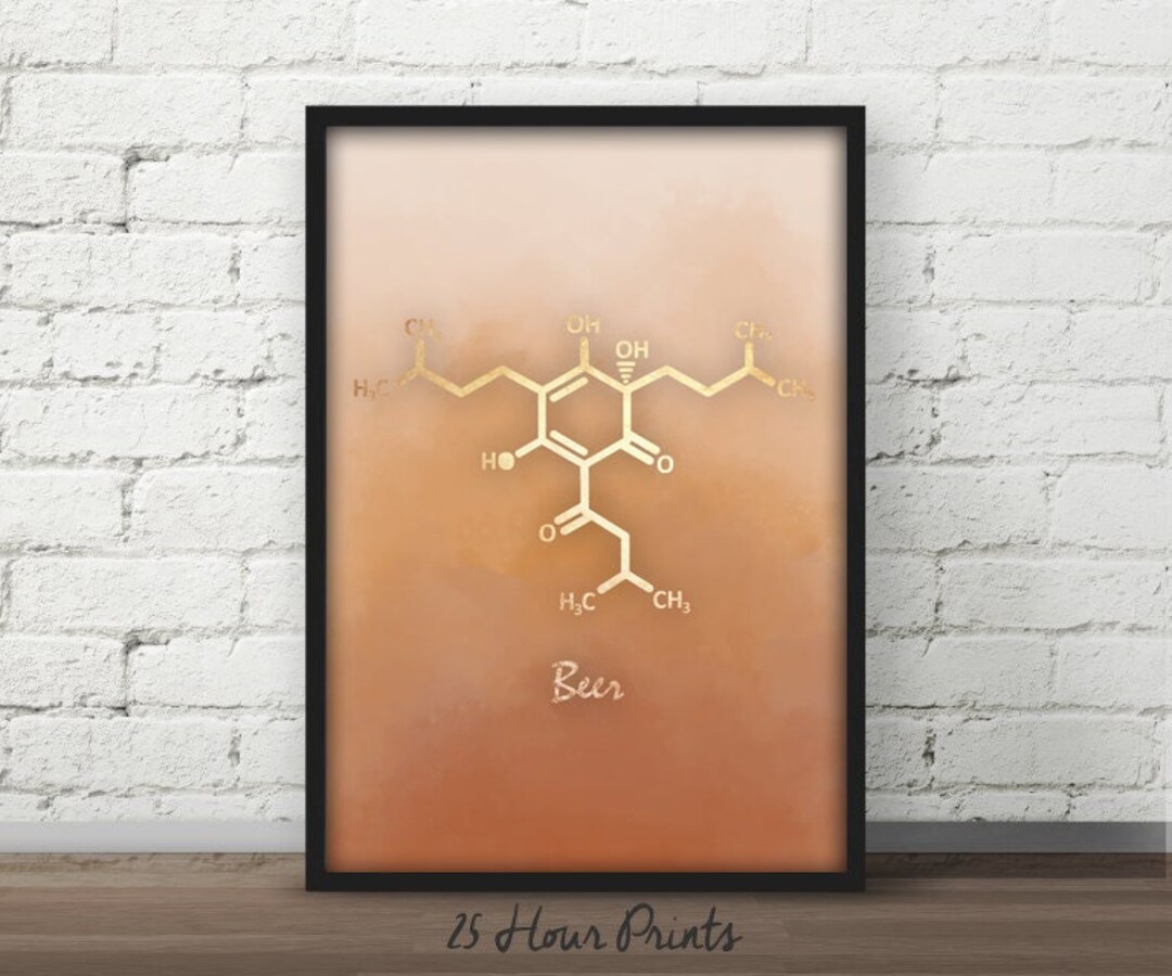 Instant Download Beer Art Print, Beer Molecule, Wall Art, Science Gift ...