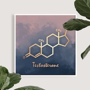 Testosterone Molecule Poster, Testosterone Art Print, Chemistry Poster ...