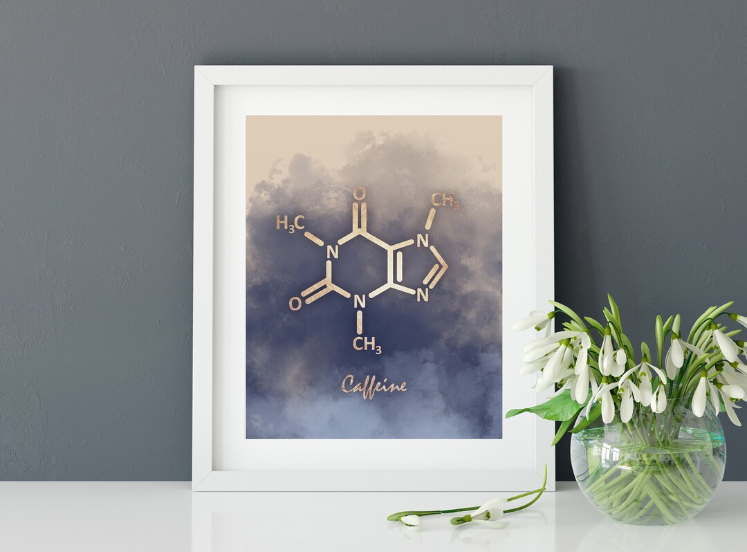 Caffeine Molecule Art Print, Caffeine Wall Art, Caffeine Poster ...