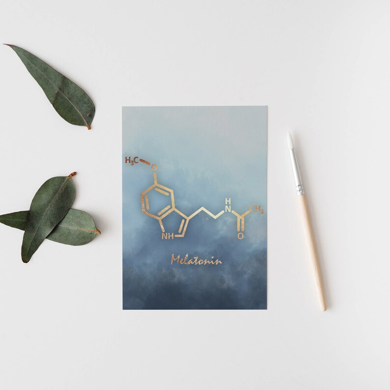 Melatonin Molecule Art Print, Chemistry Teacher Gift, Science Teacher ...