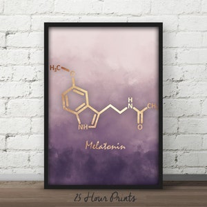 Melatonin Molecule Poster, Chemistry Teacher Gift, Science Teacher Gift ...