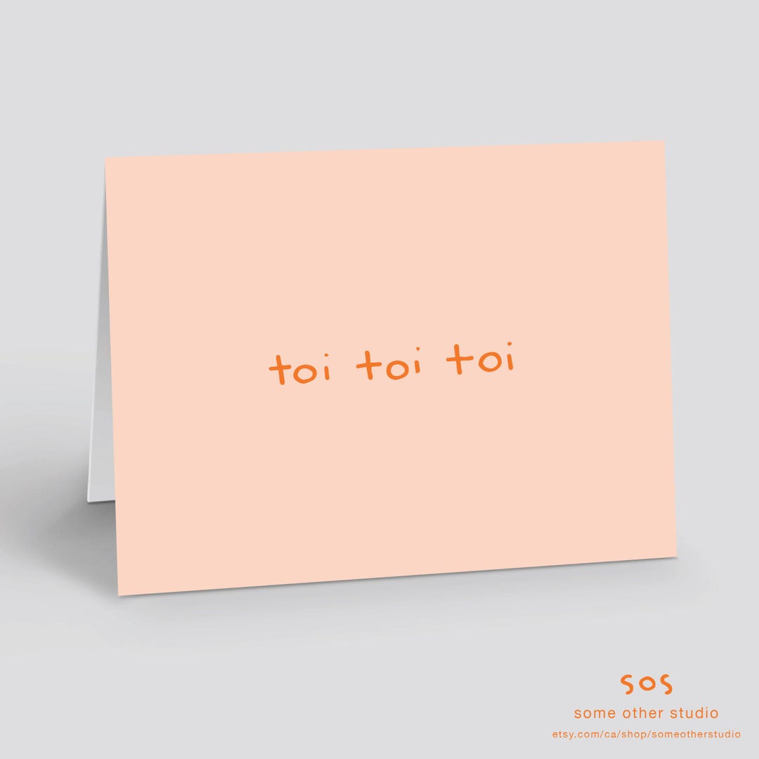 TOI TOI TOI pink / Printable Greeting Card / Instant Digital Download ...