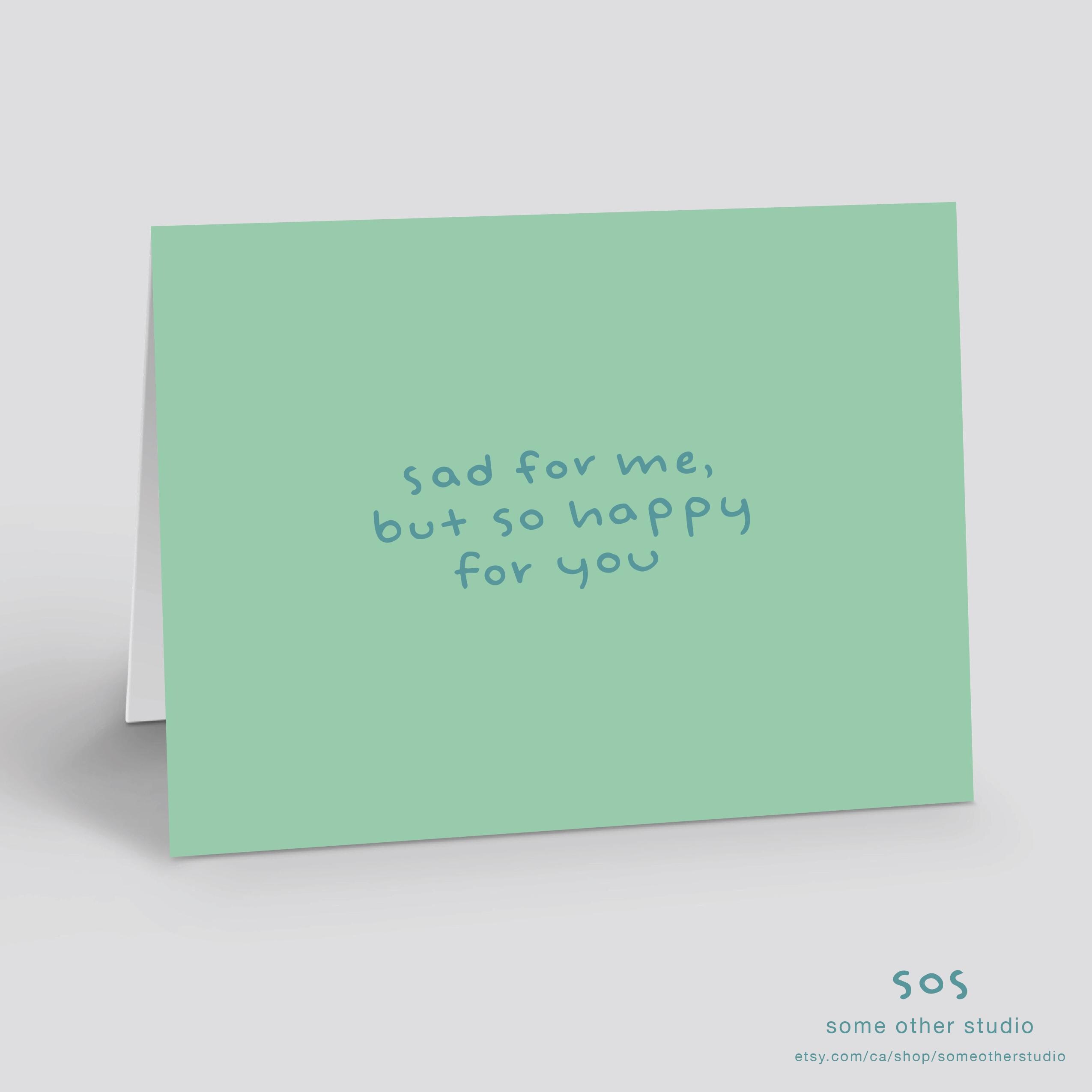 SAD BUT HAPPY / Printable Greeting Card / Instant Digital Download ...