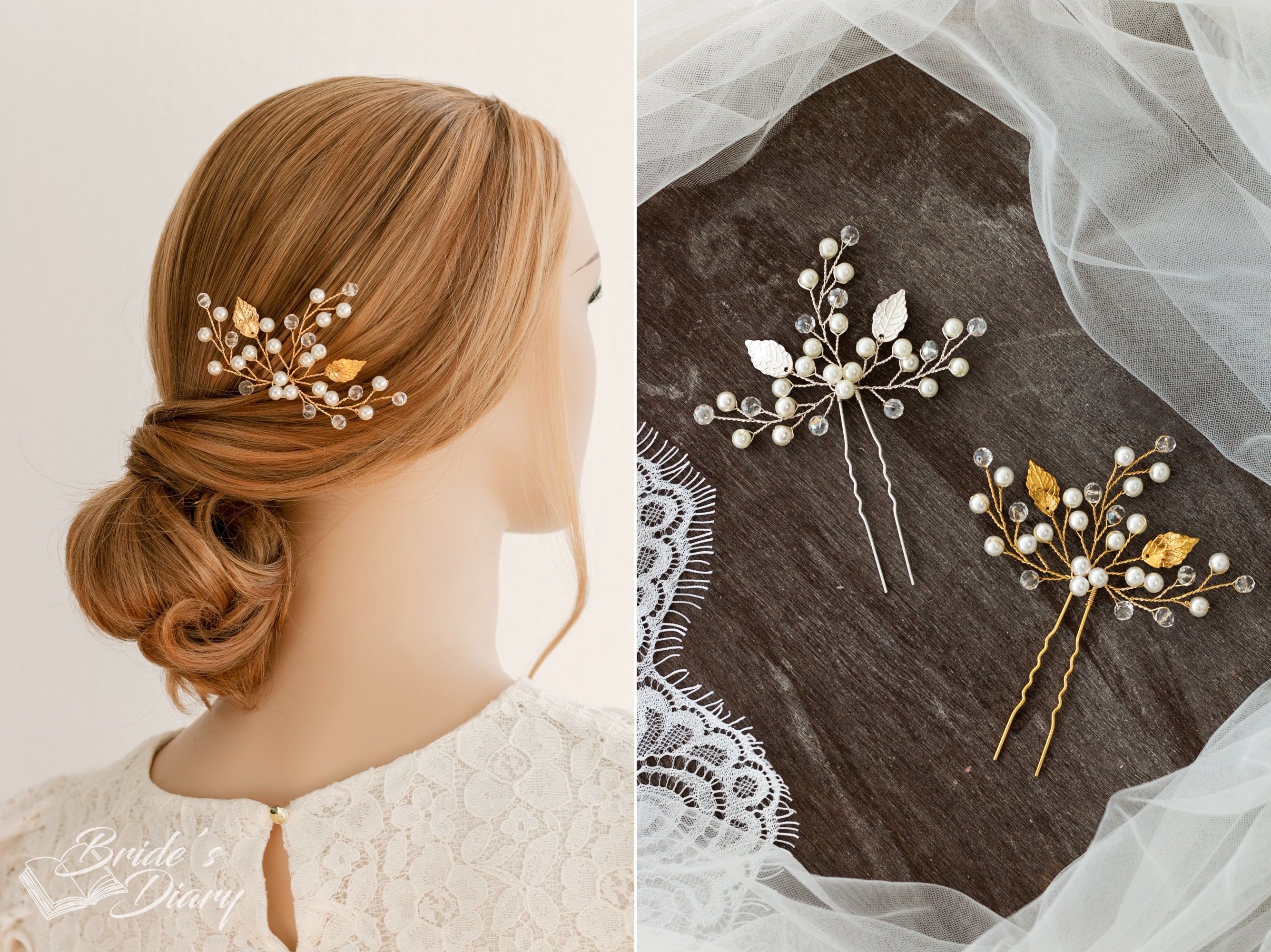 1pc cheveux de mariée broche perle cheveux épingles à cheveux | Etsy