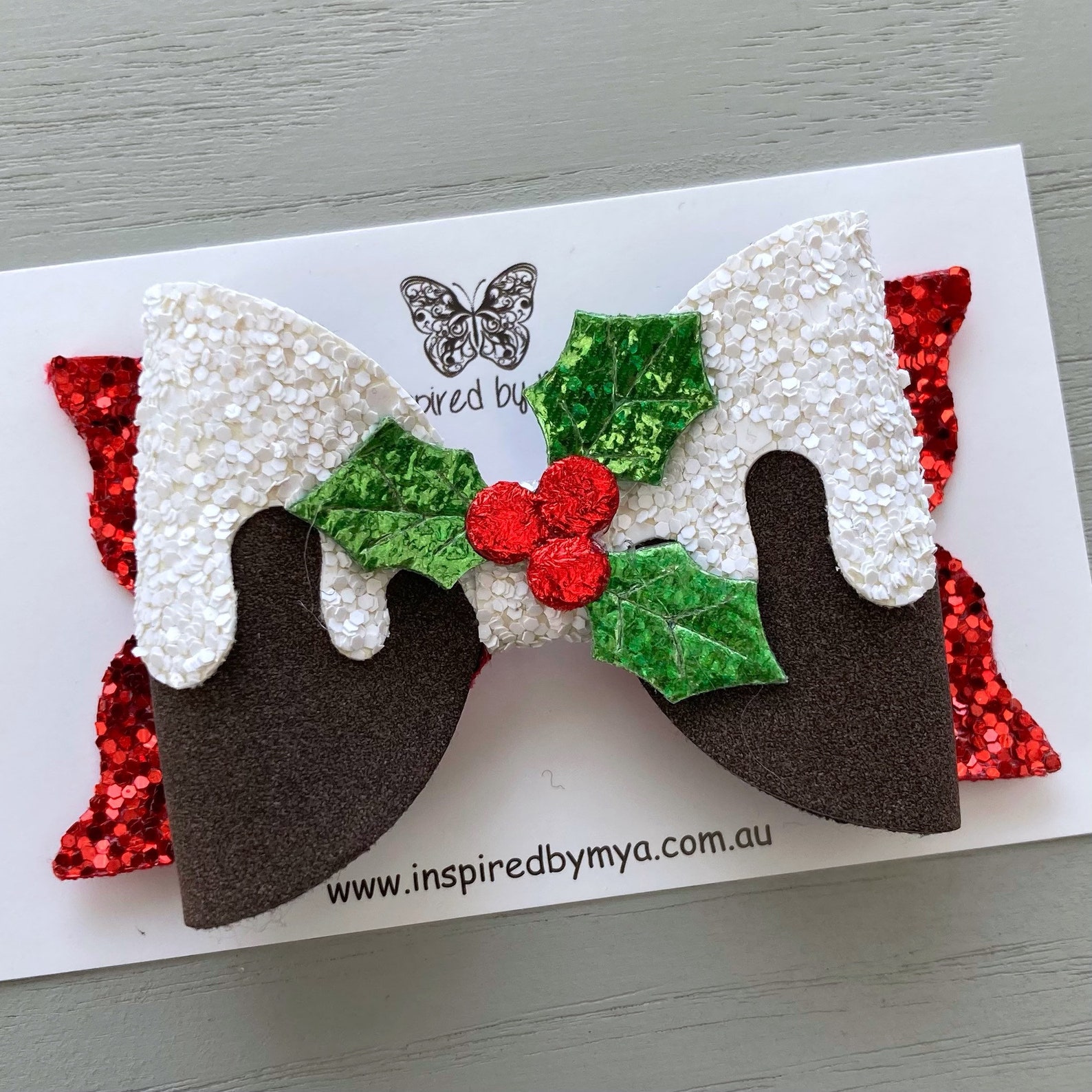 Christmas Pudding Bow Baby Headband Girl Toddler Nylon Thin Headband ...