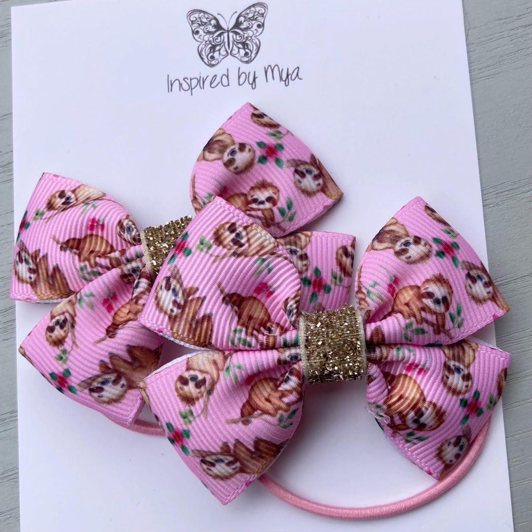 Ribbon Piggy Bows, Hair Elastics, Hair Ties, Kids Hair Accessory ...