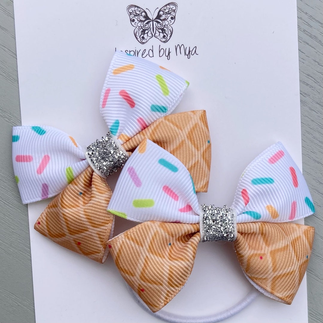 Ribbon Piggy Bows, Hair Elastics, Hair Ties, Kids Hair Accessory ...