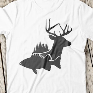 Fish and Deer Svg, Fish SVG, Whitetail Deer Svg, Fish and Deer Svg File ...