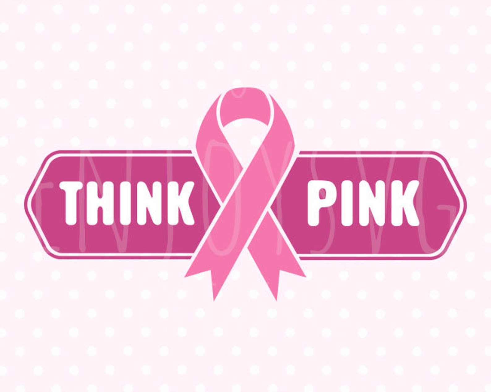 Think Pink svg Pink Ribbon SVG Cancer Awareness Svg Hope svg | Etsy