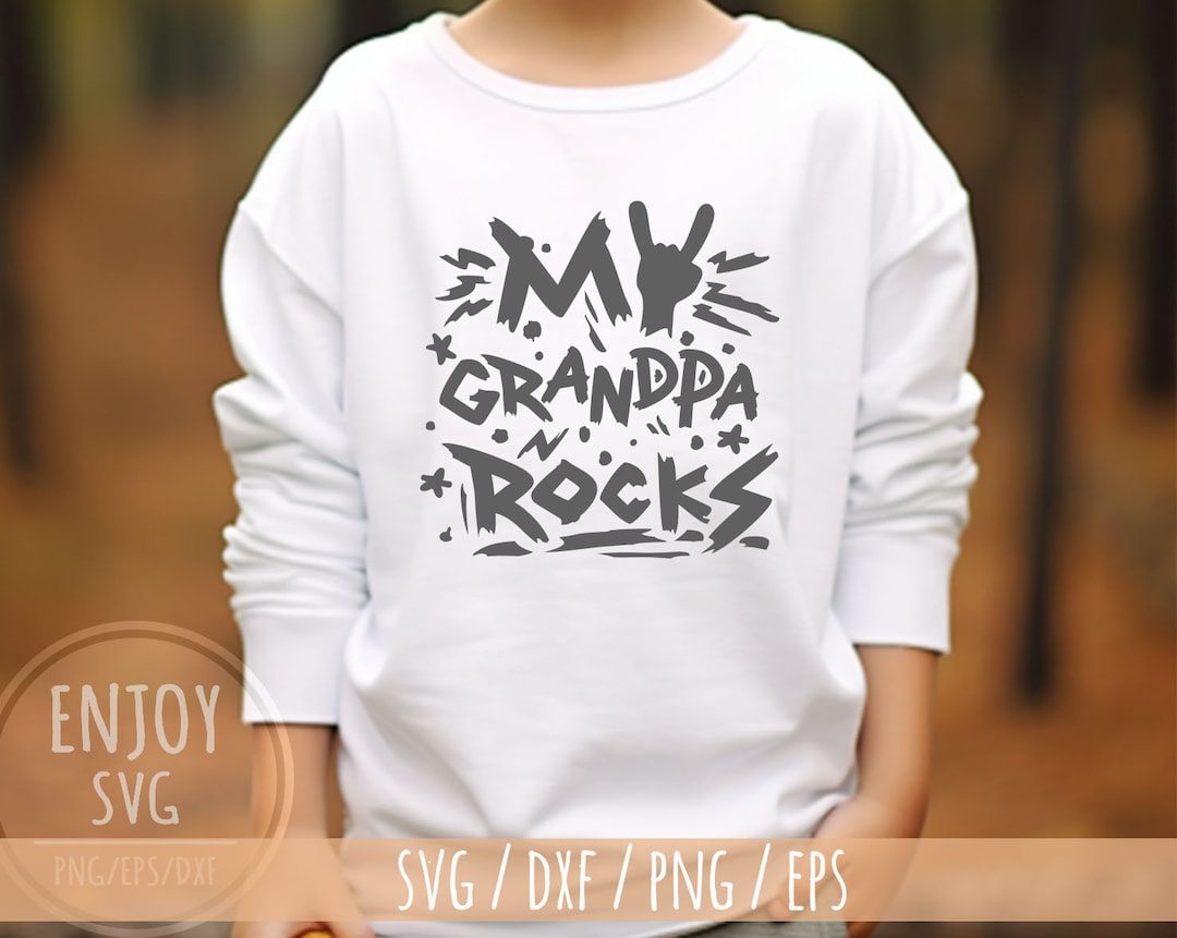 My Grandpa Rocks Svg, Grandpapa Svg, Grandpa Svg, Father's Day Svg, My ...